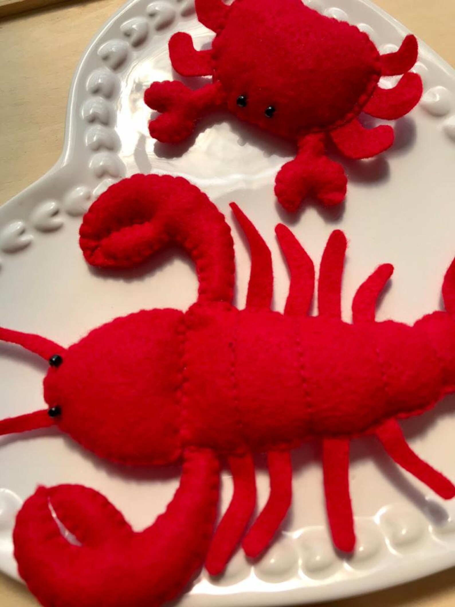 Lobster Crab Seafood Felt Pattern, PDF Seafood Felt Pattern, Felt Set ...