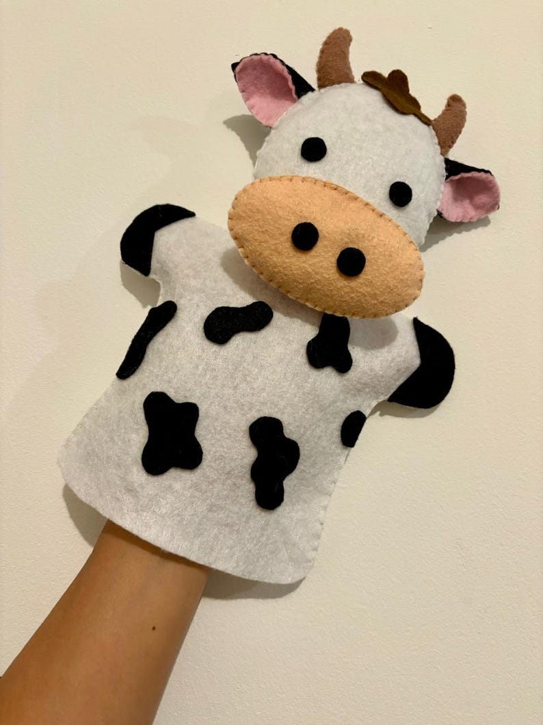 PDF Puppet Pattern, Cow Puppet Pattern, DIY Kids Puppet, Montessori Toy ...