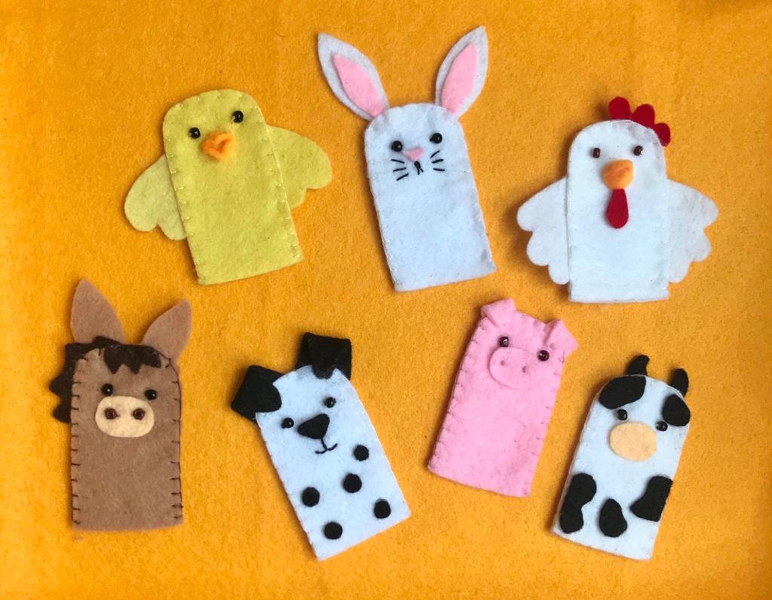 PDF PATTERN for Baby Felt Finger Puppets, Farm Finger Puppets, Felt ...