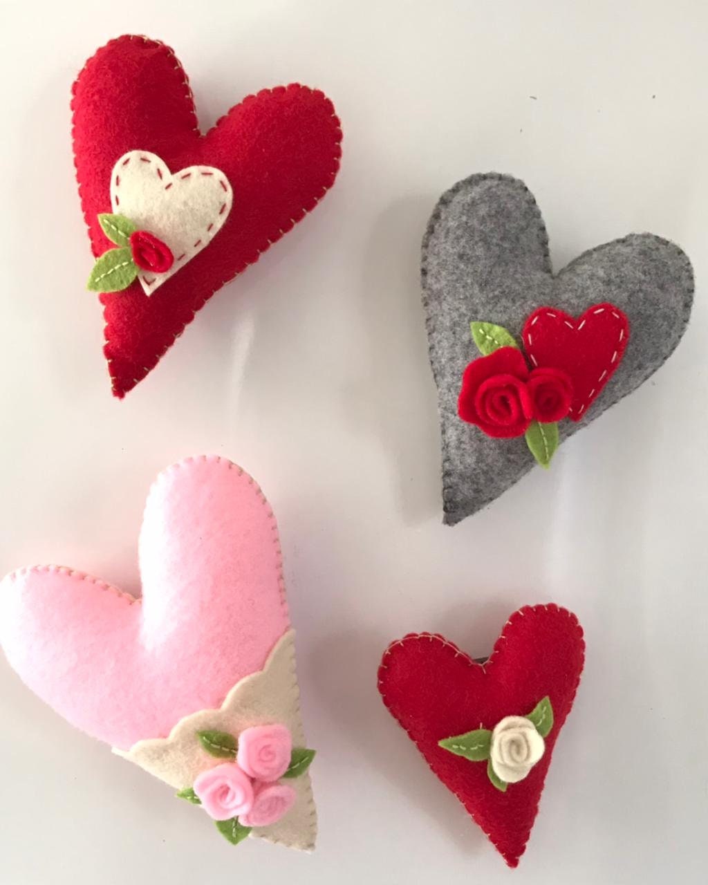Felt Heart, Felt Heart Ornament, Felt Ornament, Valentines Decor ...