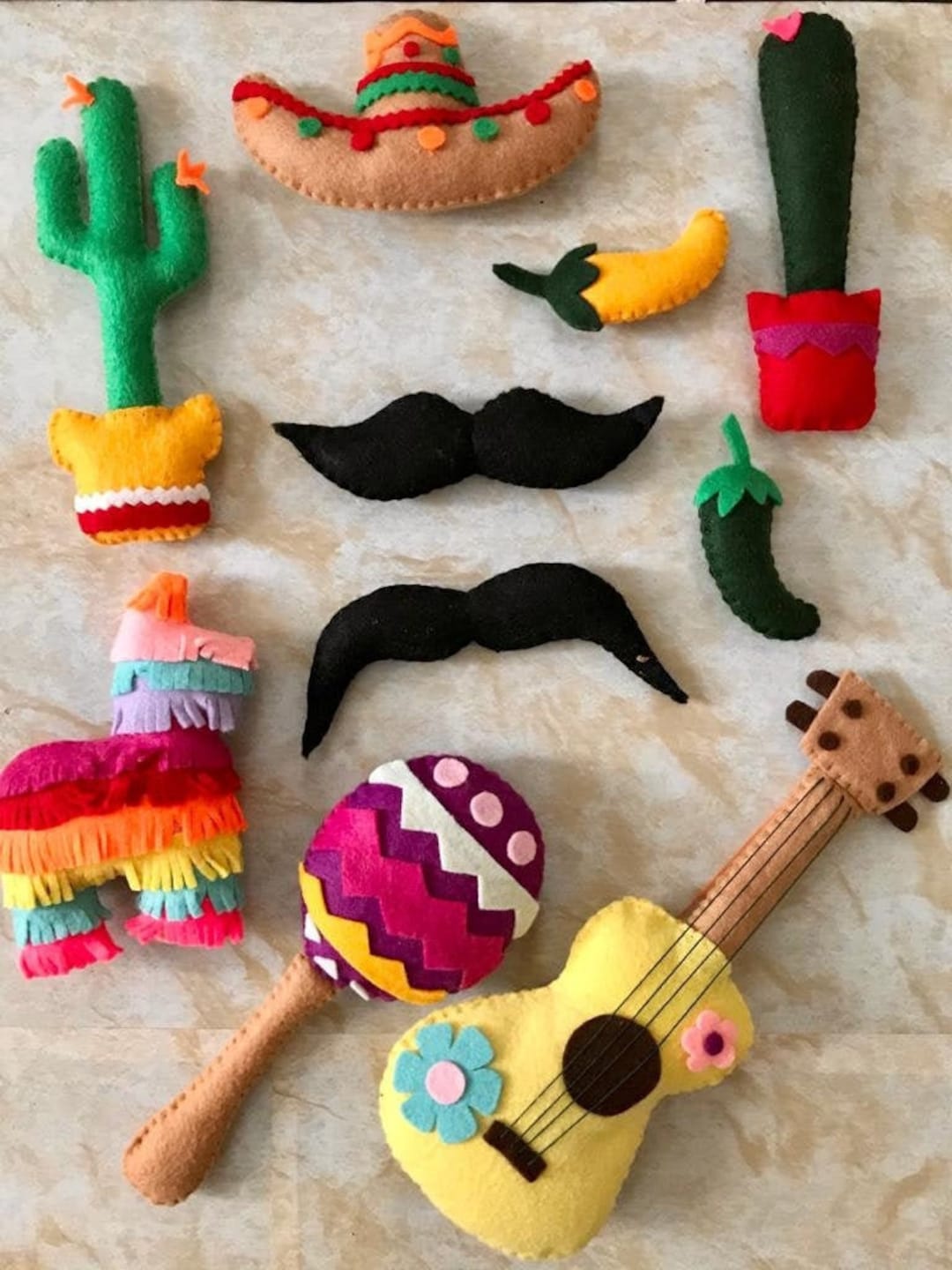 Mexican Felt Ornaments,pdf Felt Pattern, Felt Mexican Toys, Felt 5 De ...