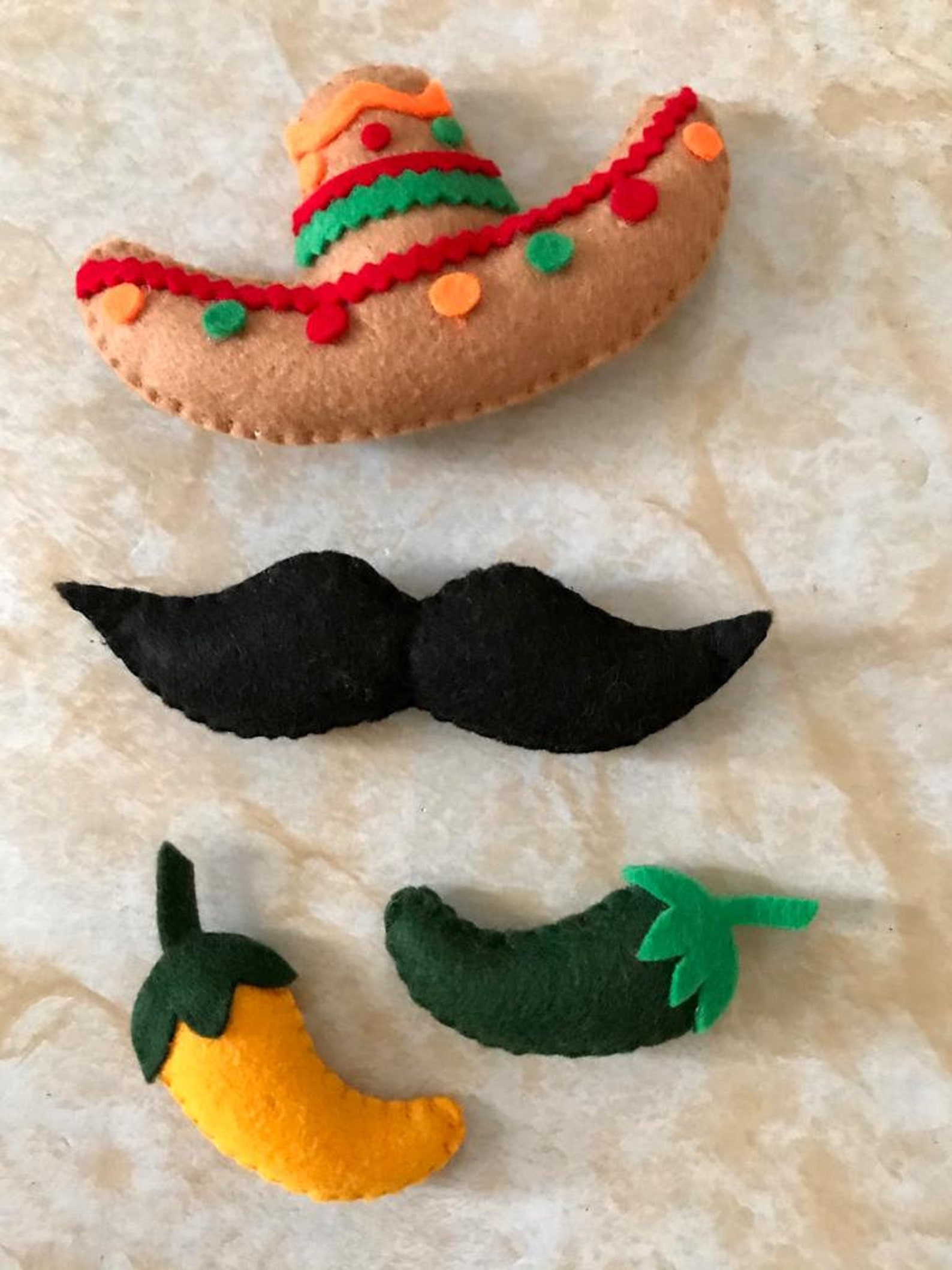 Mexican Felt Ornaments,pdf Felt Pattern, Felt Mexican Toys, Felt 5 De ...