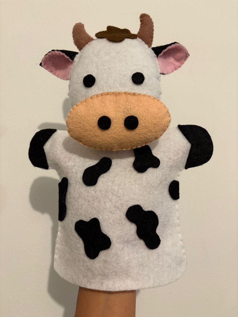 PDF Puppet Pattern, Cow Puppet Pattern, DIY Kids Puppet, Montessori Toy ...