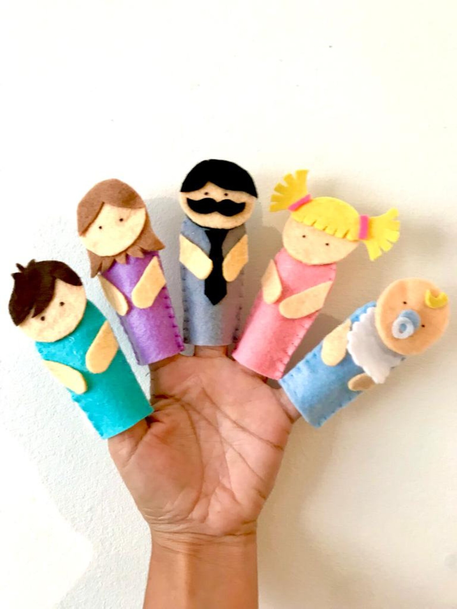 Finger Puppet PDF Pattern, Family Felt Finger Puppets, Felt Puppet ...