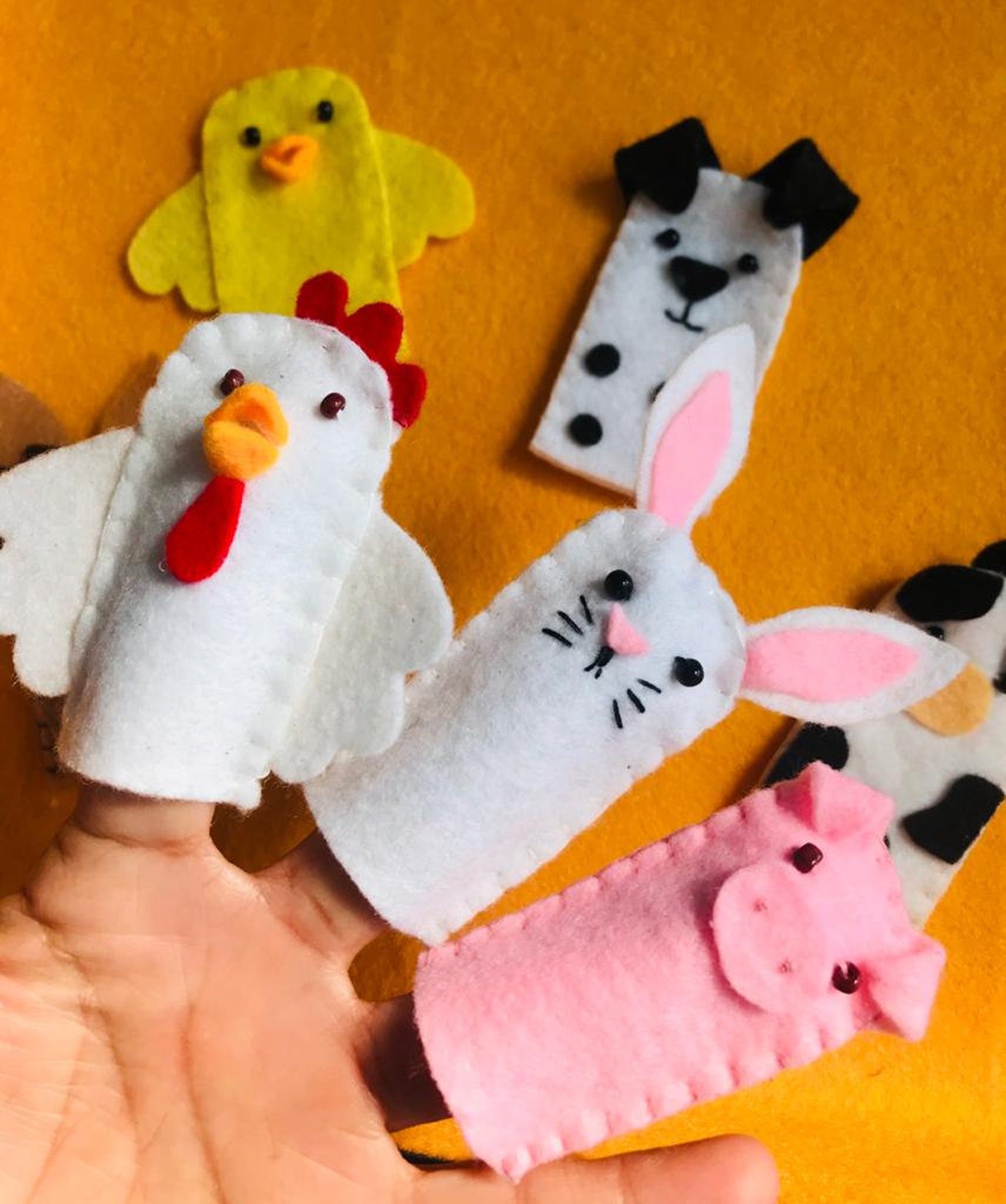 PDF PATTERN for Baby Felt Finger Puppets, Farm Finger Puppets, Felt ...
