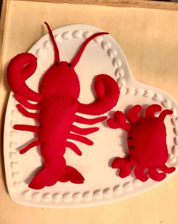 Lobster Crab Seafood Felt Pattern PDF Seafood Felt Pattern | Etsy