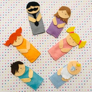 Finger Puppet PDF Pattern, Family Felt Finger Puppets, Felt Puppet ...
