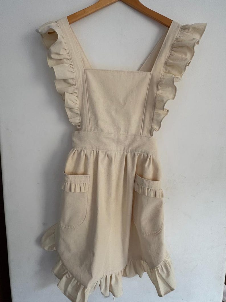 Kitchen Apron, Multifunctional Retro Linen Dress, Linen Work Dress ...