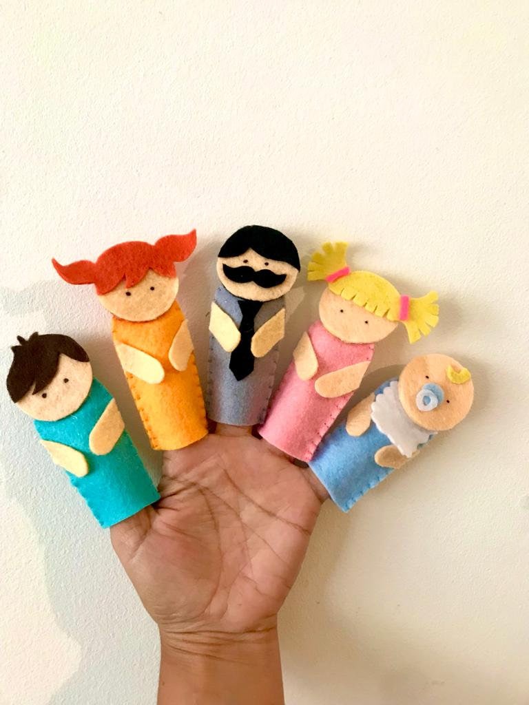 Finger Puppet PDF Pattern, Family Felt Finger Puppets, Felt Puppet ...