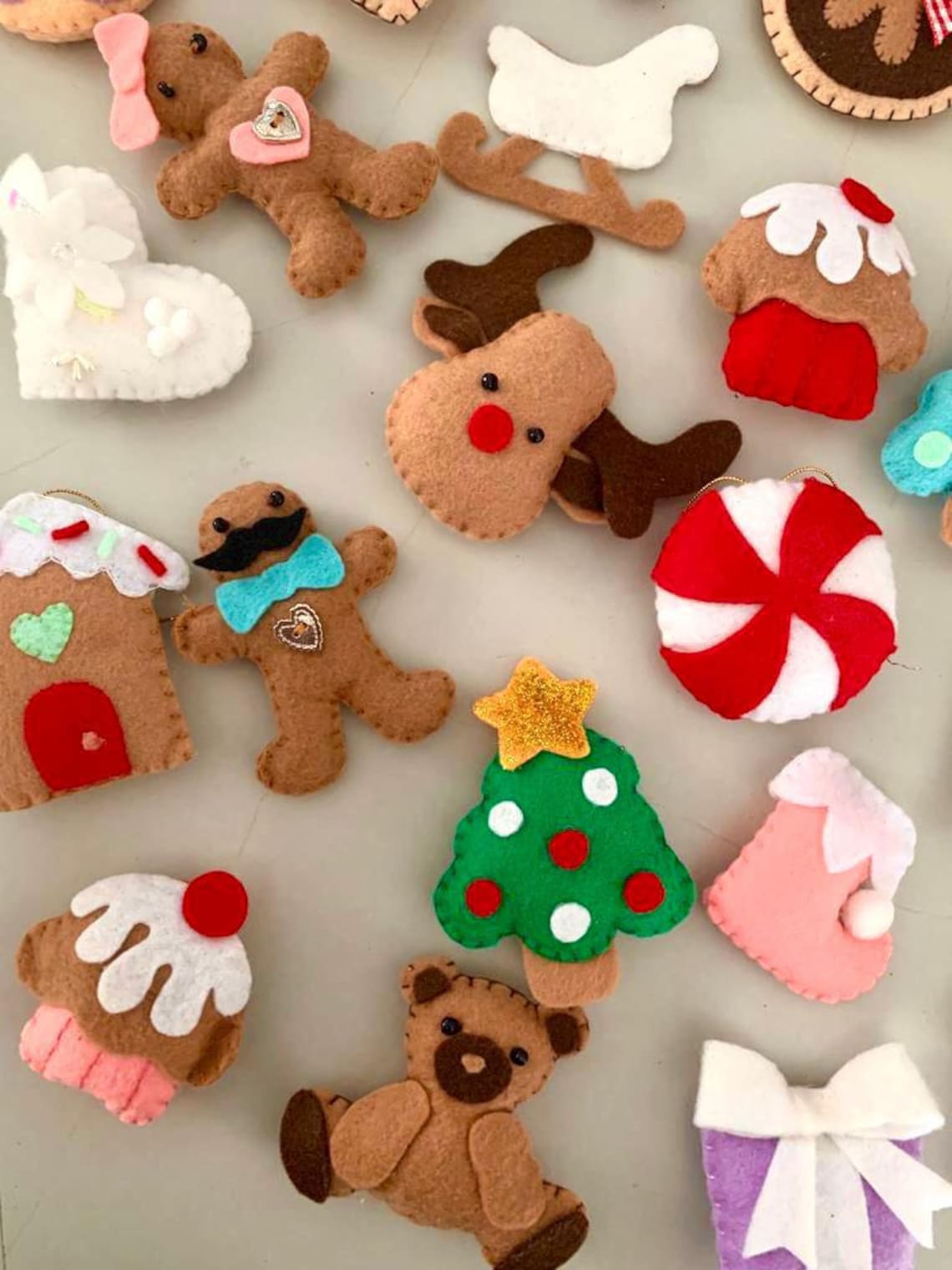 Christmas Felt Ornaments PDF Pattern, DIY Christmas Ornaments, Elf ...