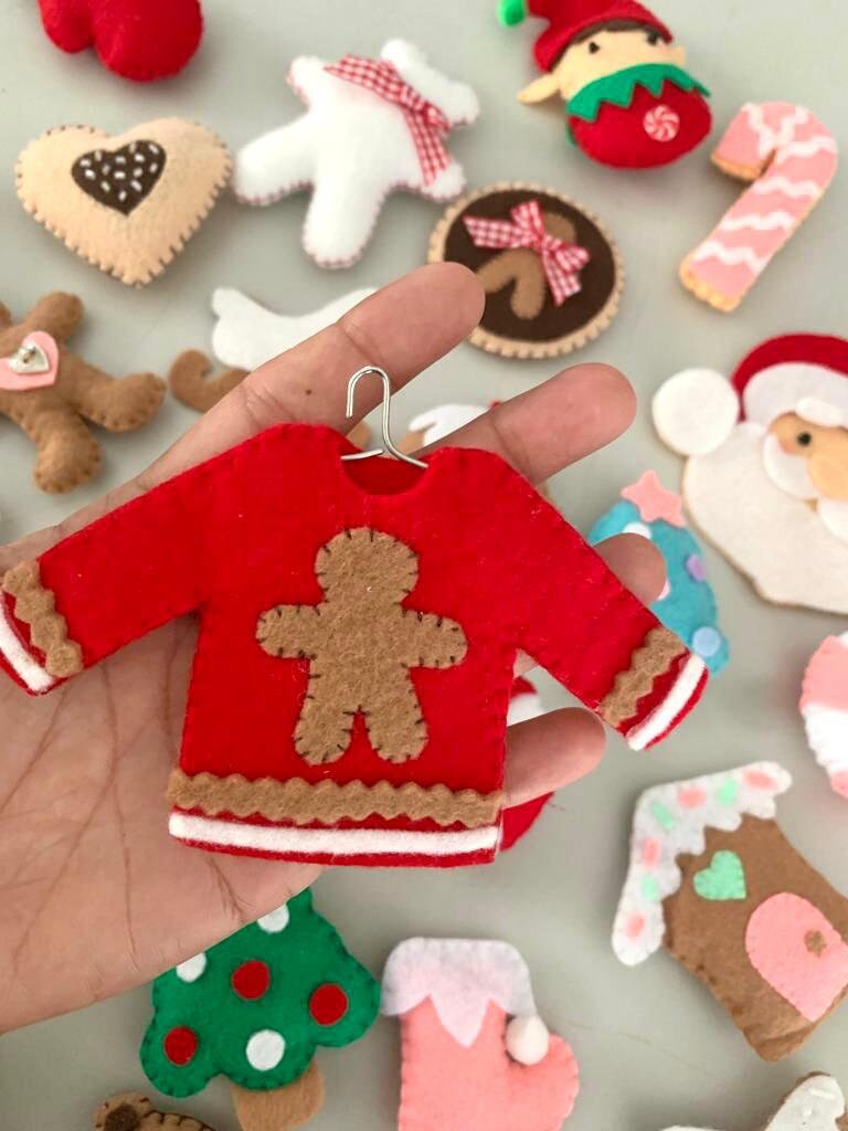 Christmas Felt Ornaments PDF Pattern, DIY Christmas Ornaments, Elf ...