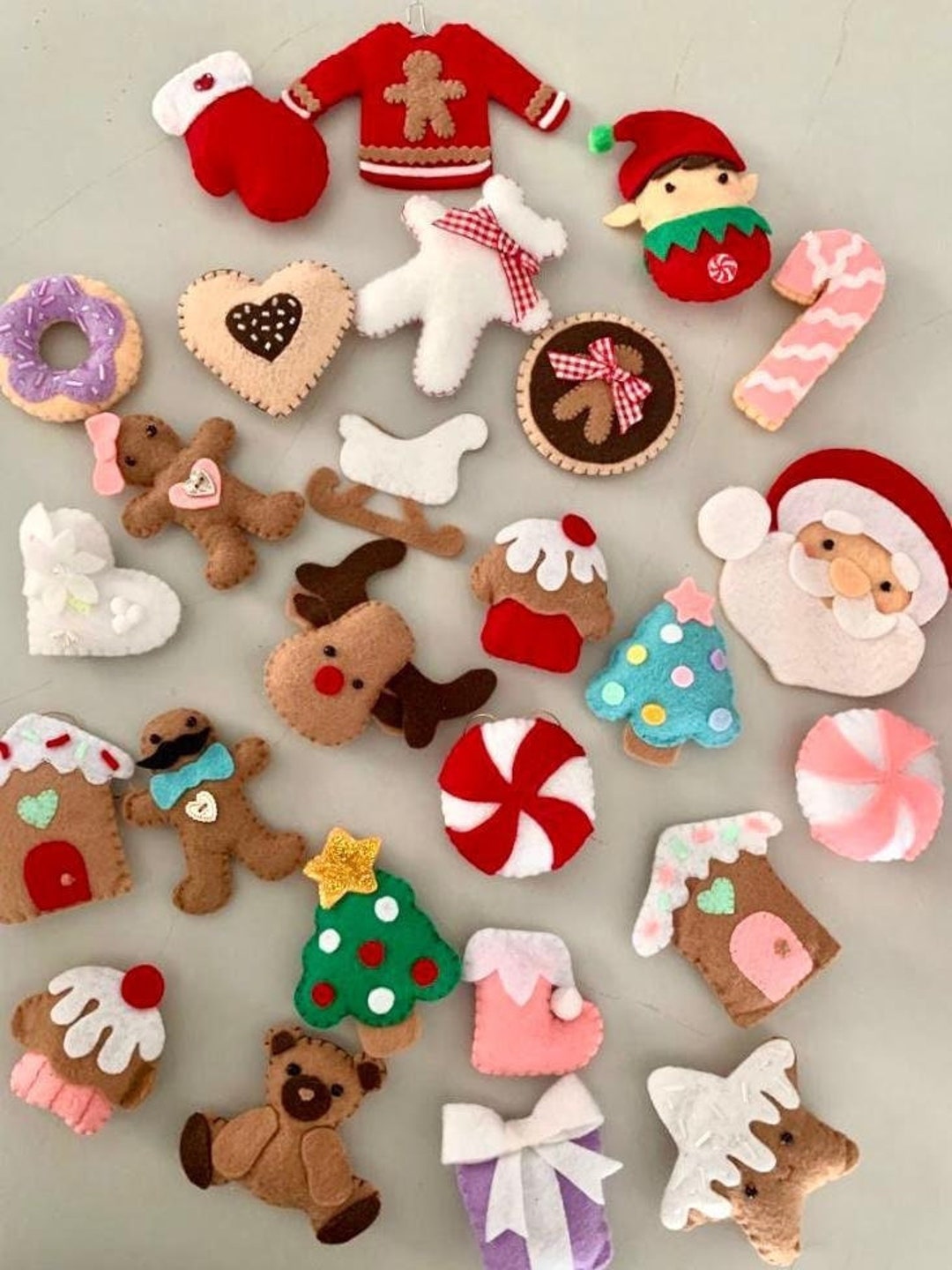 Christmas Felt Ornaments PDF Pattern, DIY Christmas Ornaments, Elf ...