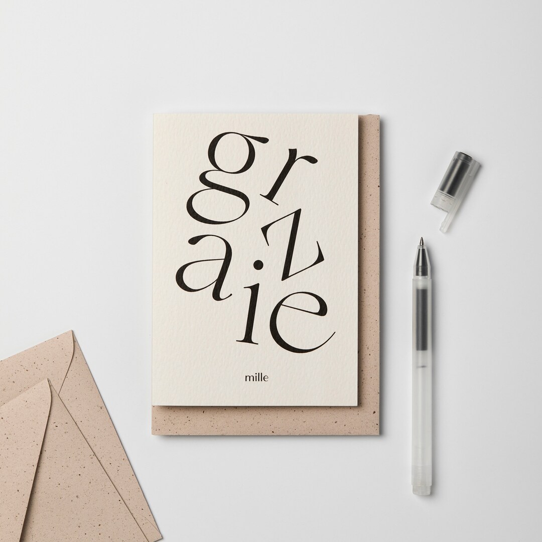 Grazie Mille Thank You Card - Etsy