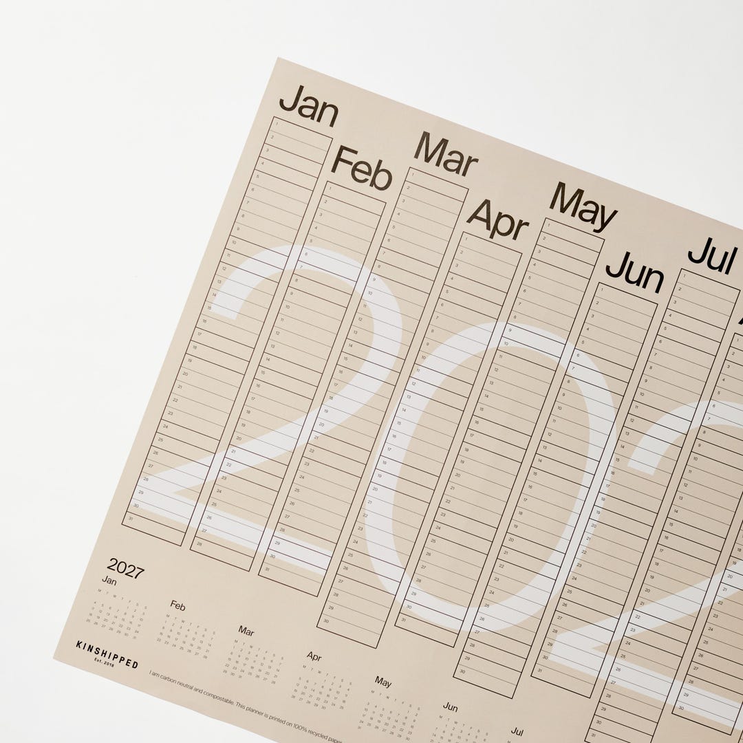 2026 Scandi Minimal Beige Large Format Wall Planner Calendar - Etsy