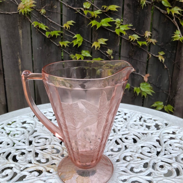 Pink Glass Pitcher - Etsy