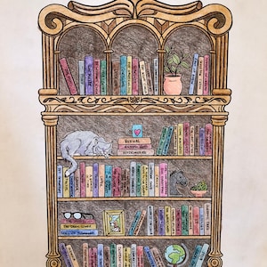 Book Tracker Printable Bookshelf Reading Tracker 75 Books Monthly ...