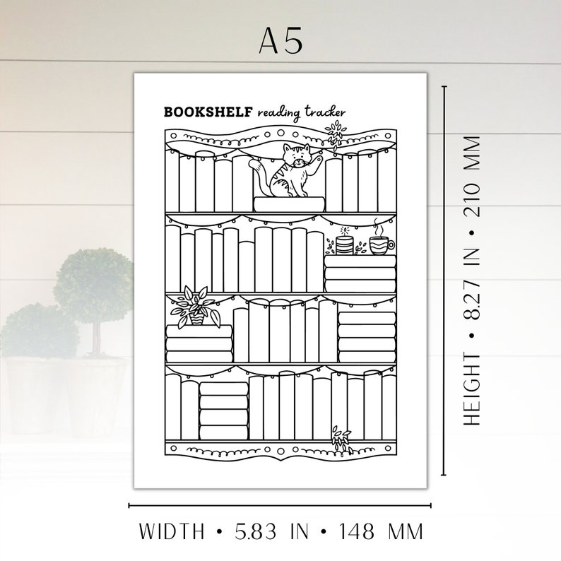 Book Tracker Printable Bookshelf Reading Tracker 52 Books - Etsy