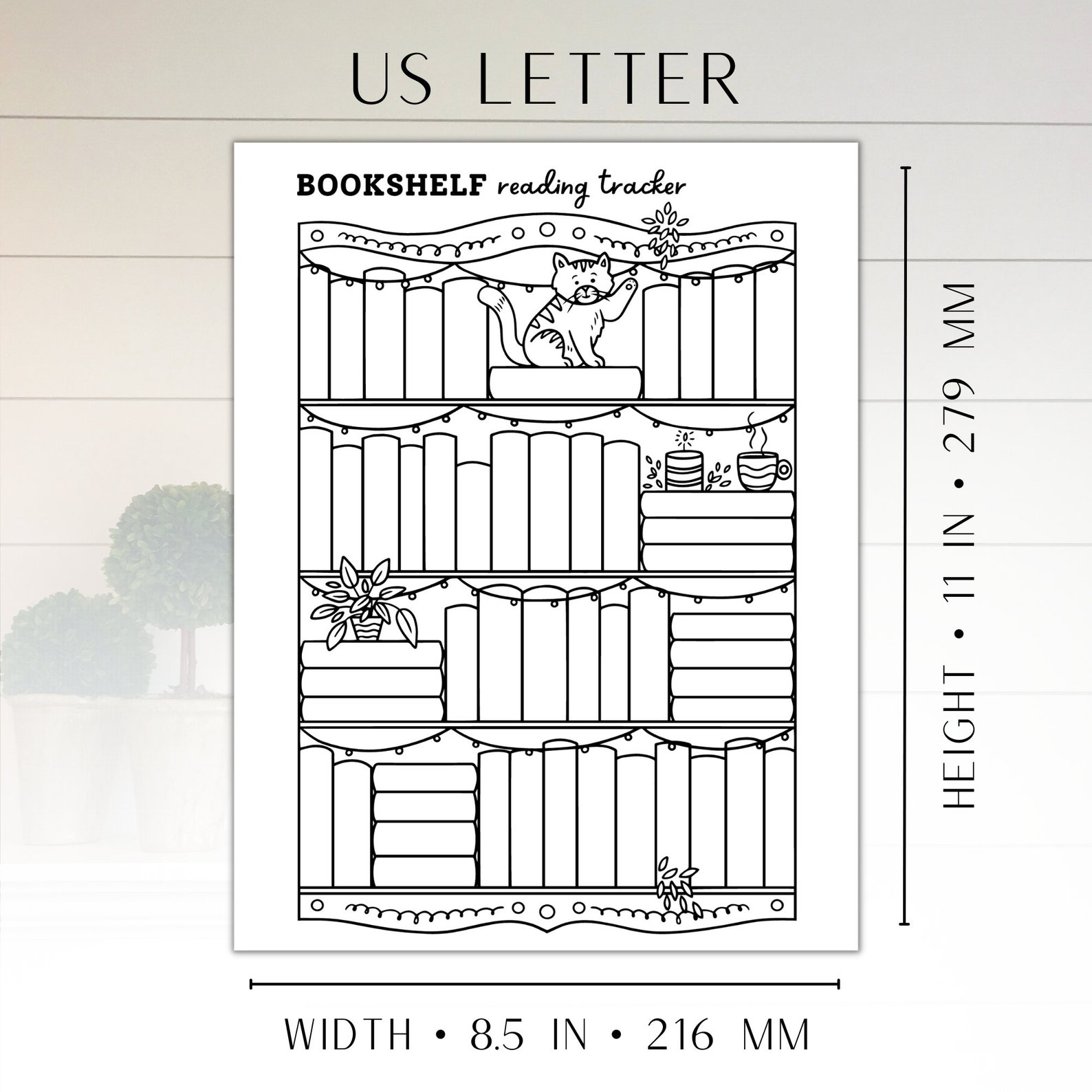Book Tracker Printable Bookshelf Reading Tracker 52 Books - Etsy