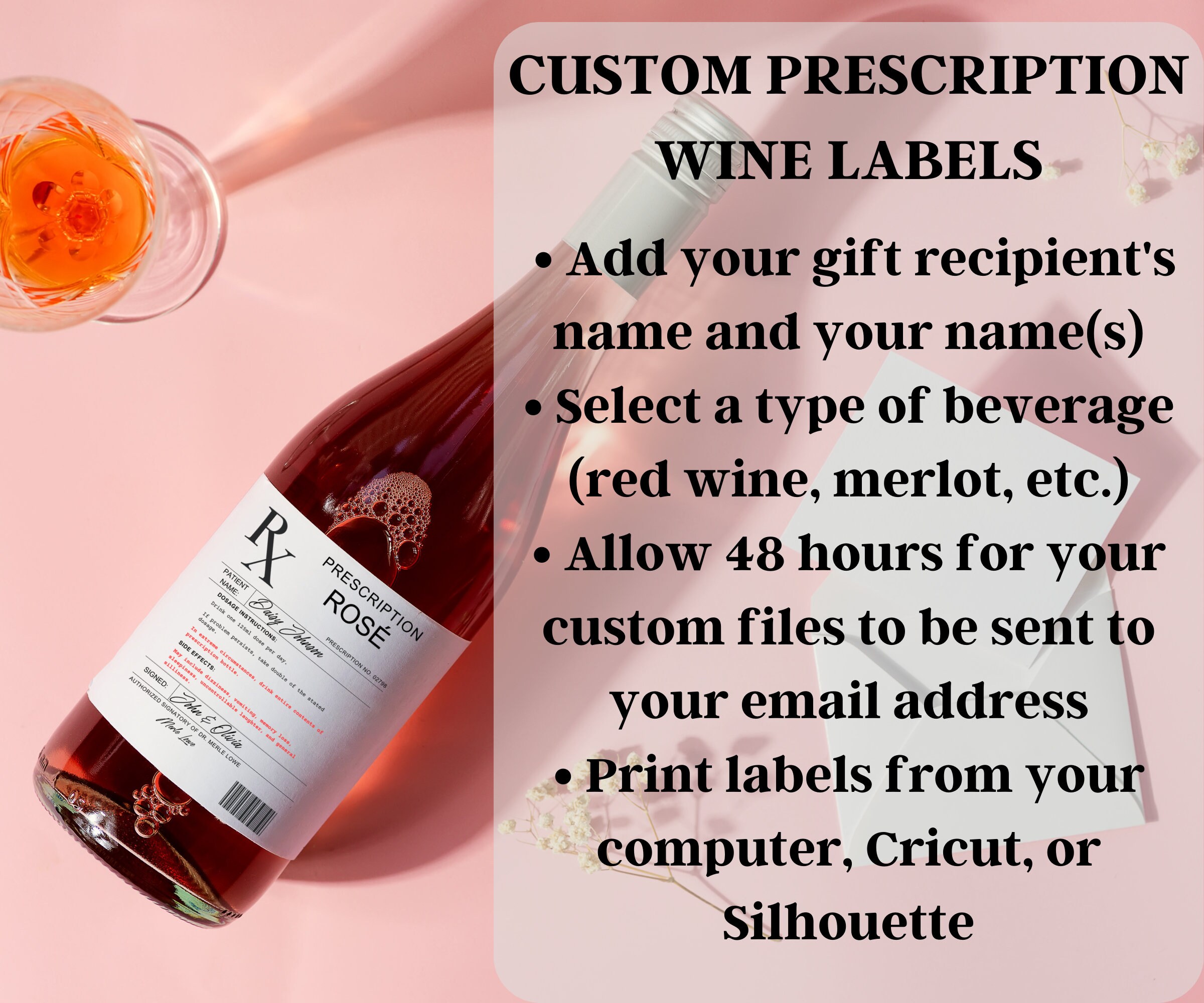Prescription Wine Bottle Label Personalized Wine Label Svg Png Funny ...