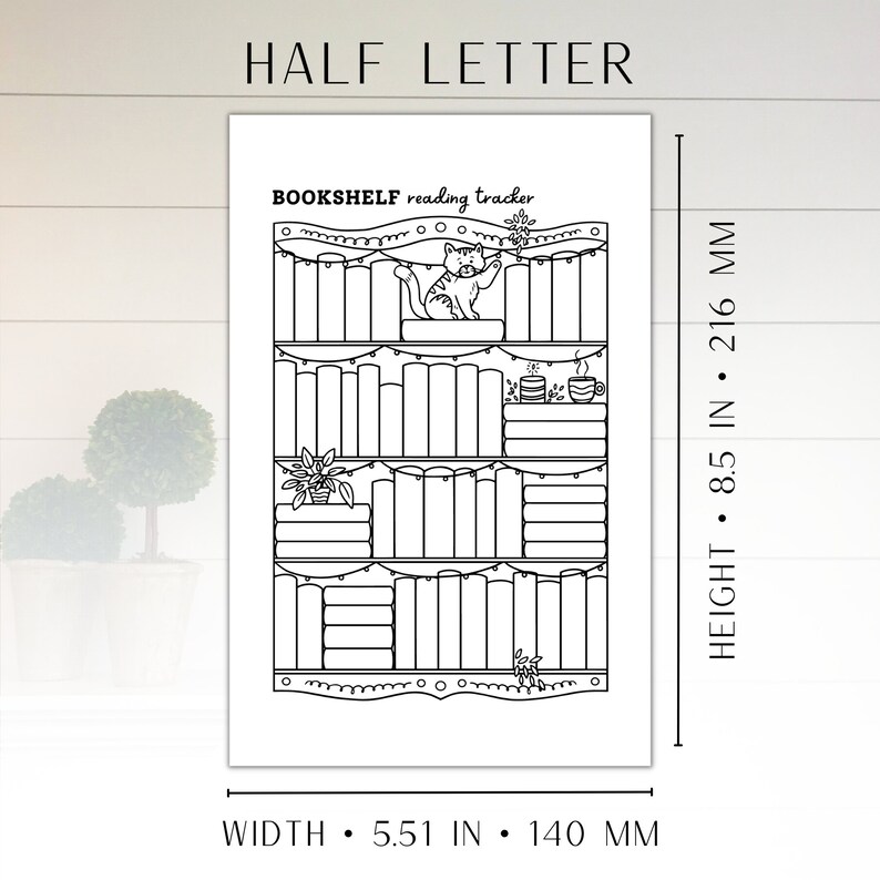 Book Tracker Printable Bookshelf Reading Tracker 52 Books - Etsy