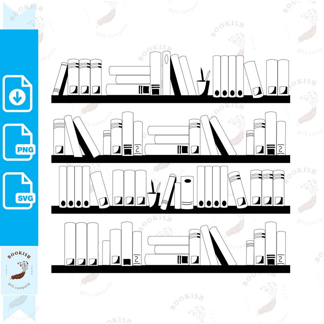 Bookcase Svg Bookish Svg Reading Tracker Png Bookish Digital Downloads ...