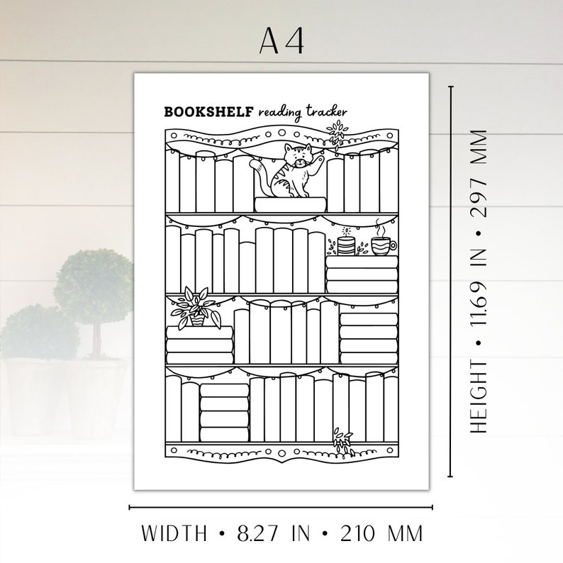 Book Tracker Printable Bookshelf Reading Tracker 52 Books - Etsy