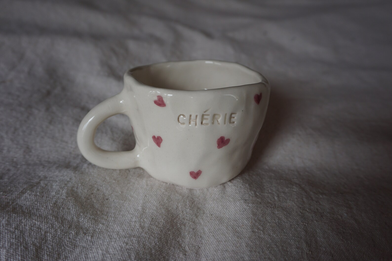 Handmade Ceramic Quoted Simple Pottery Mug With Small Pink | Etsy