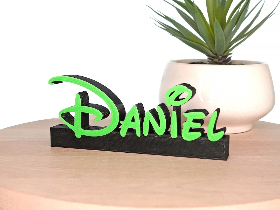 Custom Desk Plate With Disney Style Name - Personalised Desk Decor ...