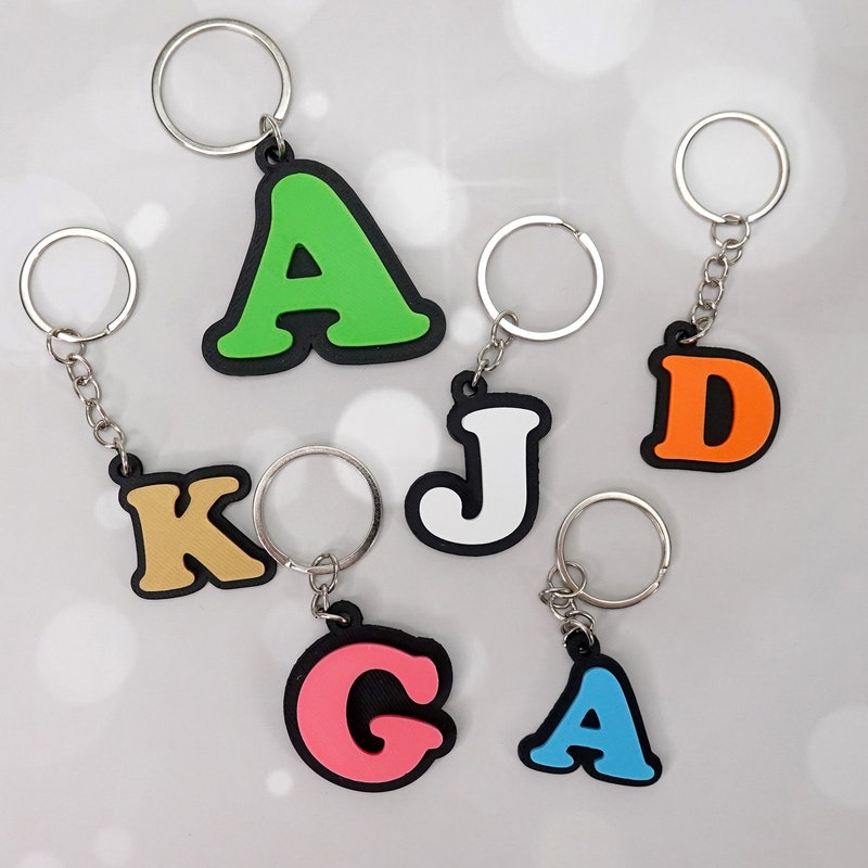 Initial Keychain - Etsy