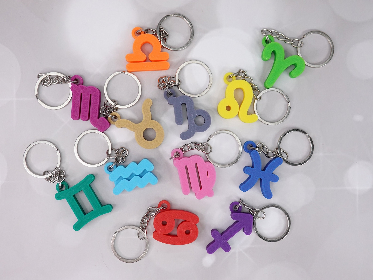 Zodiac sign keyring Horoscope keychain Constellation charm | Etsy