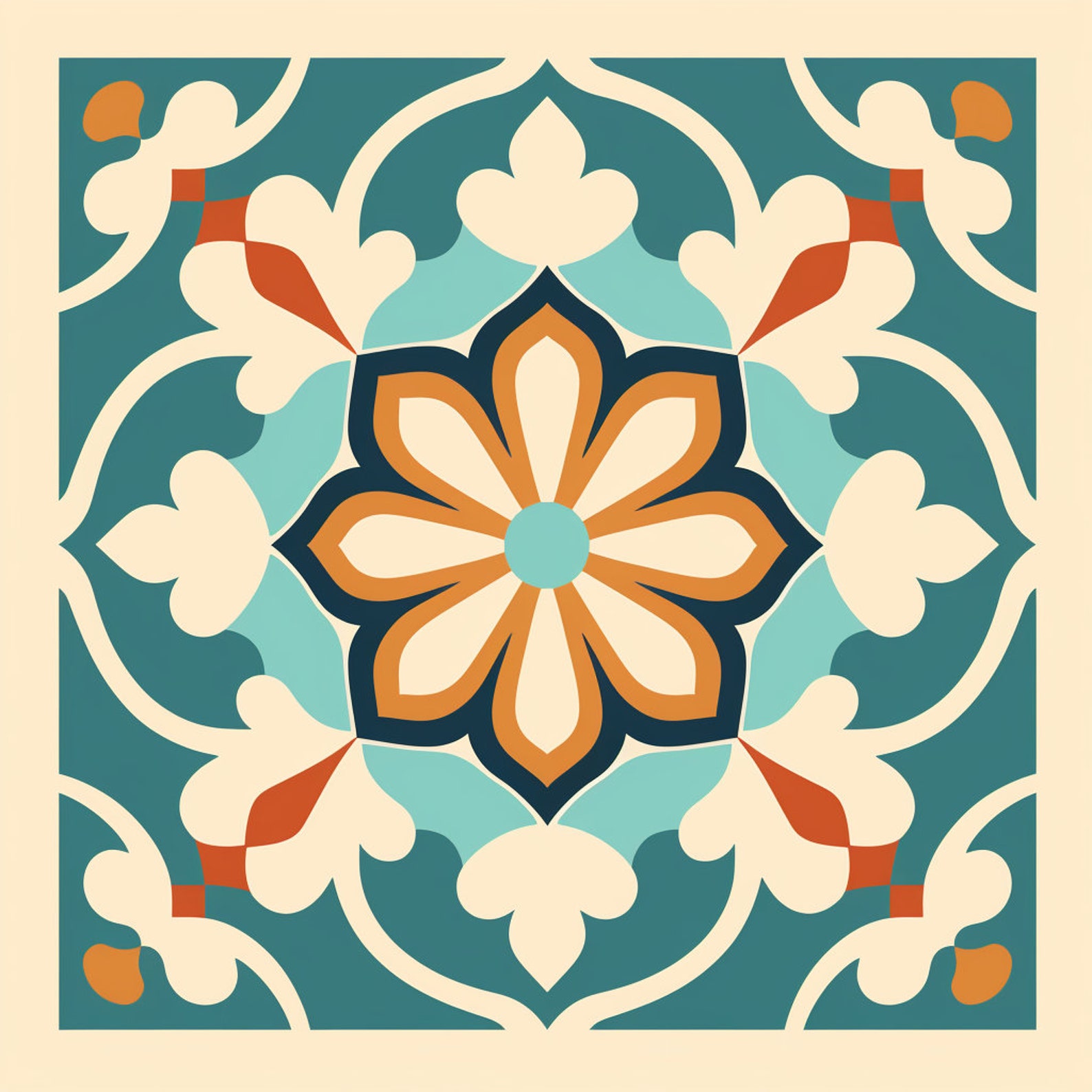 24 Moroccan Tile Digital Paper Images, Instant Download, Clip Art ...