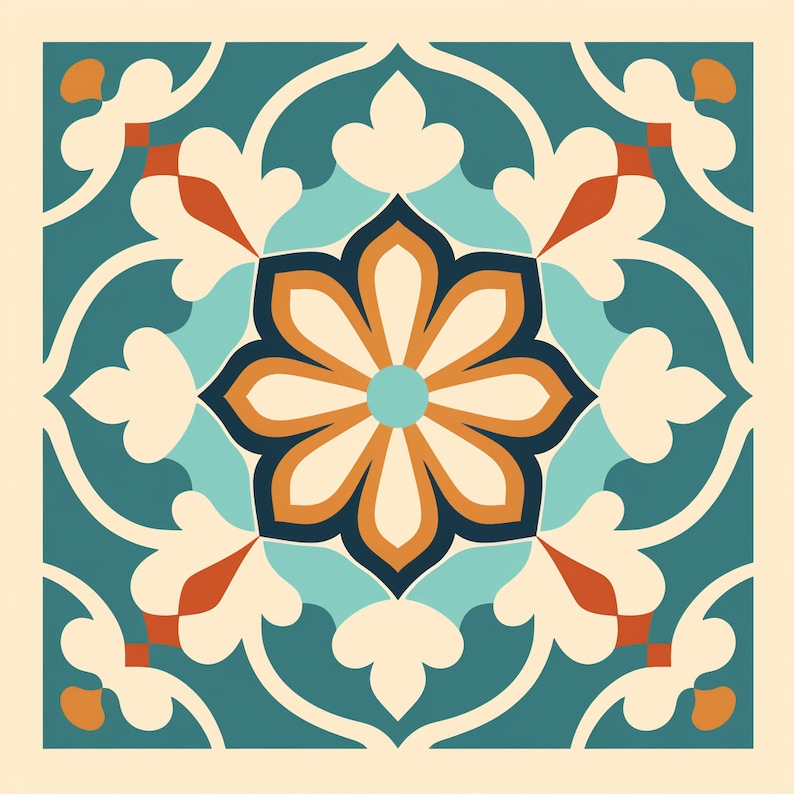 24 Moroccan Tile Digital Paper Images, Instant Download, Clip Art ...