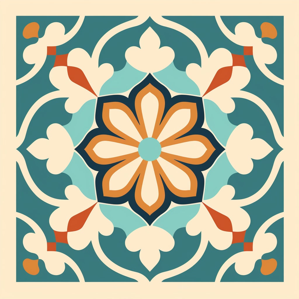 24 Moroccan Tile Digital Paper Images, Instant Download, Clip Art ...