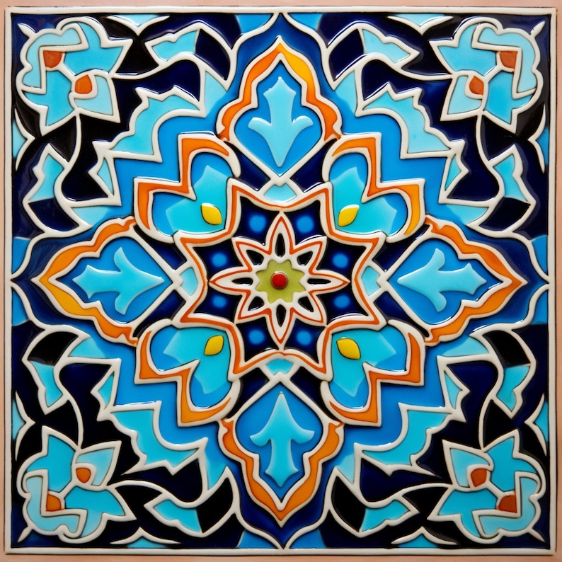 24 Moroccan Tile Digital Paper Images, Instant Download, Clip Art ...