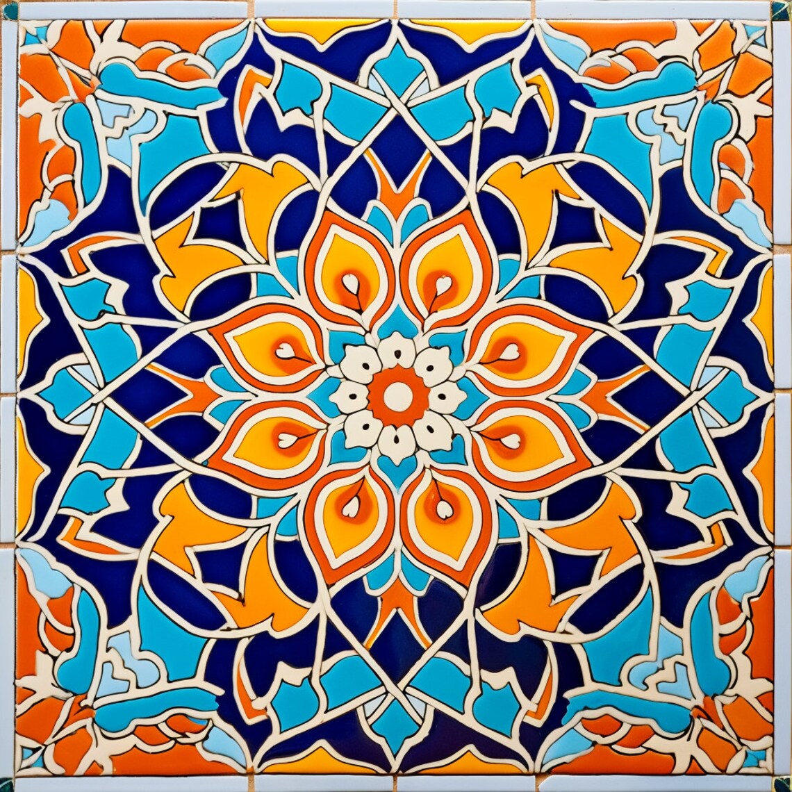 24 Moroccan Tile Digital Paper Images, Instant Download, Clip Art ...