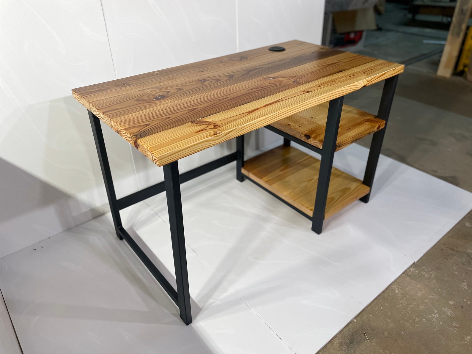 Reclaimed Wood Desk / Solid Wood Desk / Reclaimed Wood and Metal Desk ...