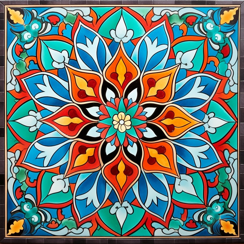 24 Moroccan Tile Digital Paper Images, Instant Download, Clip Art ...