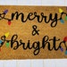 Merry and Bright Door Mat, Christmas Door Mat, Holiday Doormat ...