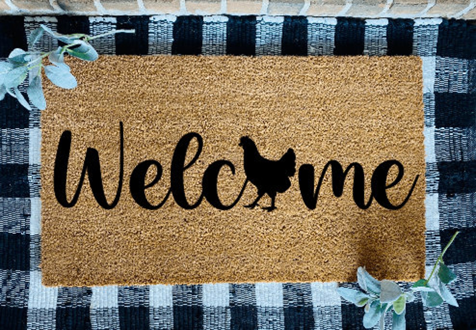 Chicken Welcome Door Mat Chicken Welcome Rug Chicken Porch - Etsy