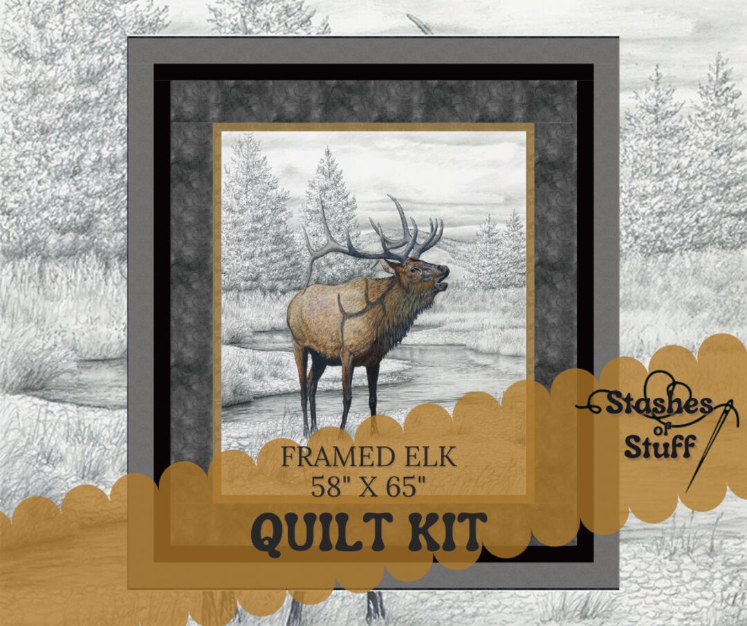 Elk, Buffalo, Deer, Moose Panel Quilt Kit Quick and Easy Quilt Kit Pre ...