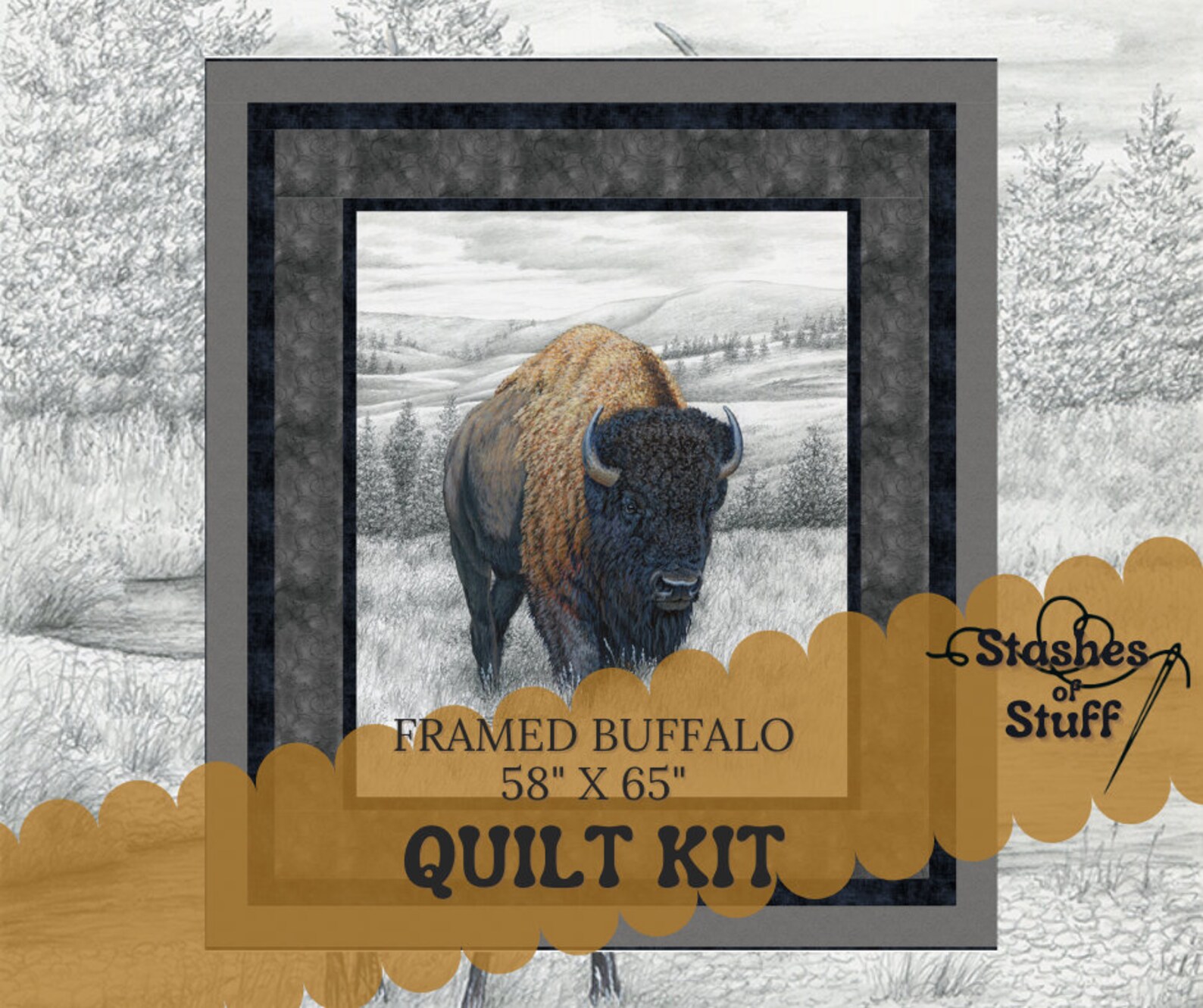 Buffalo Deer Elk Moose Panel Quilt Kit Quick Simple and - Etsy
