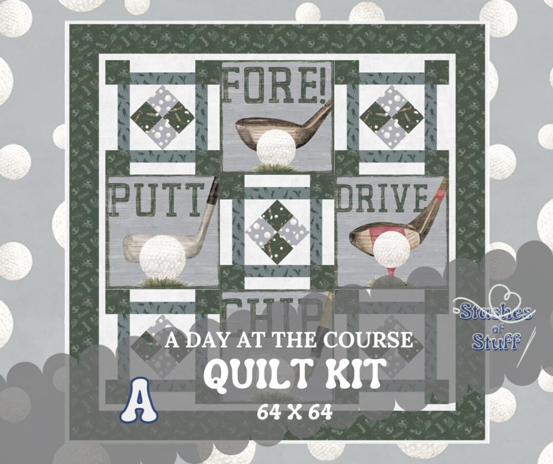 A Day at the Course Quilt Kit – Golf Day by Riley Blake – Golf Panel ...