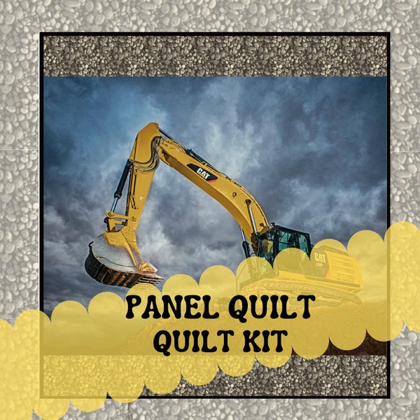Excavator Quilt Panel - Etsy