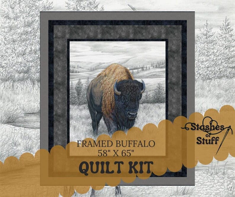 Elk, Buffalo, Deer, Moose Panel Quilt Kit - Quick and Easy Quilt Kit ...