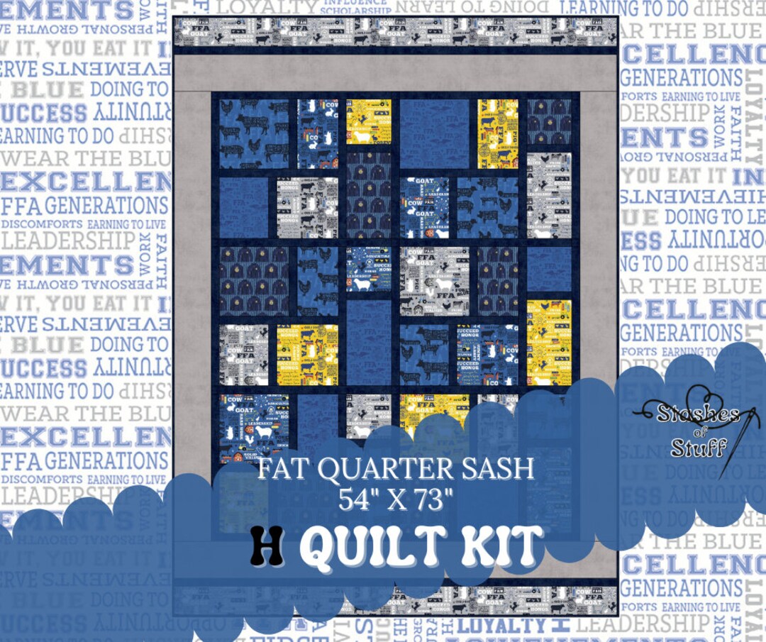 FFA Fabric Quilt Kit Pre Cut Beginner Quick Simple Easy Fast Quilt ...