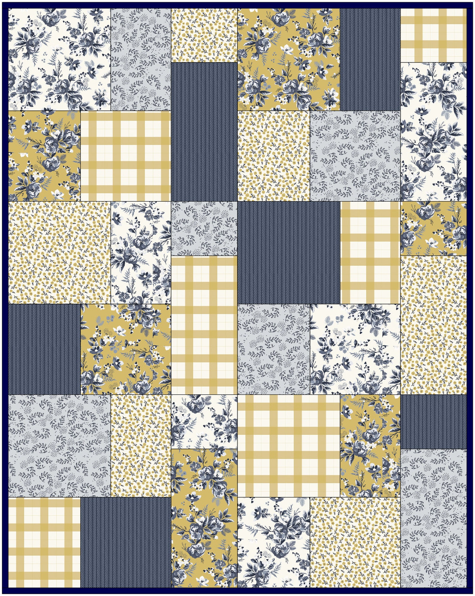 PDF Quilt Pattern PATTERN ONLY Fat Quarter Quilt Pattern - Quilt ...