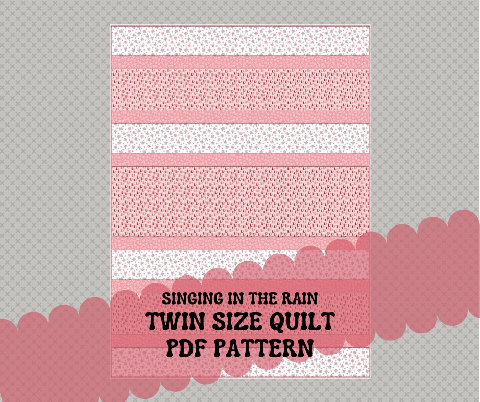 PDF Quilt Pattern - Twin Size Strips Quilt Pattern - Quilt Pattern for ...