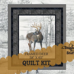 Buffalo, Deer, Elk, Moose Panel Quilt Kit Quick Simple and Easy Quilt ...