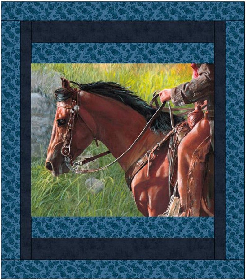 Cowboy up Panel Quilt Kit – Ride the Range – Western Cowboy Quilt 58″ X ...
