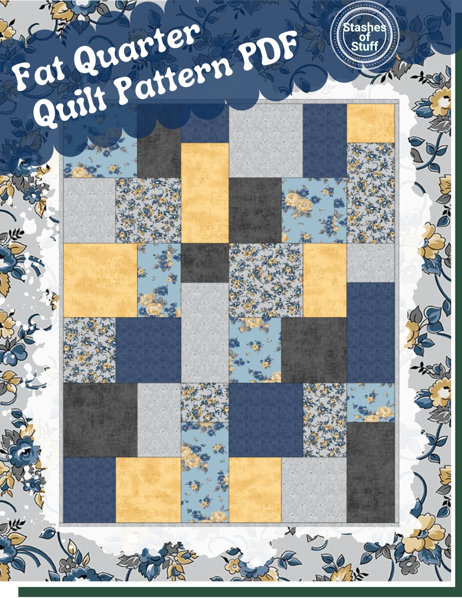 Fat Quarter Quilt Pattern Quilt Pattern for Beginners fast - Etsy